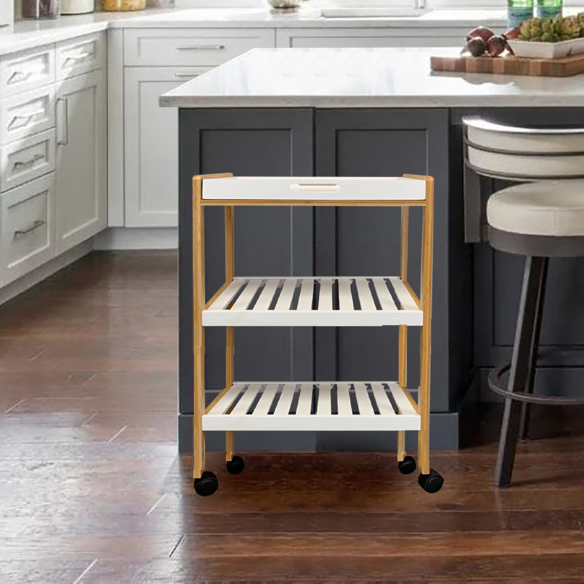 Latitude Run® Arroyo-Cruz 3-tier Kitchen Trolley with Removable Tray ...