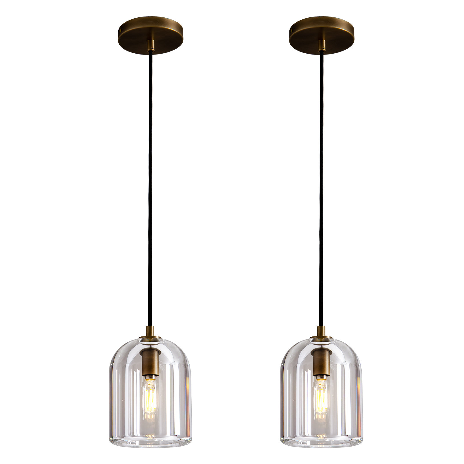 Longshore Tides 2PCS Crystal Hemisphere Pendant Light,kitchen Pendant ...