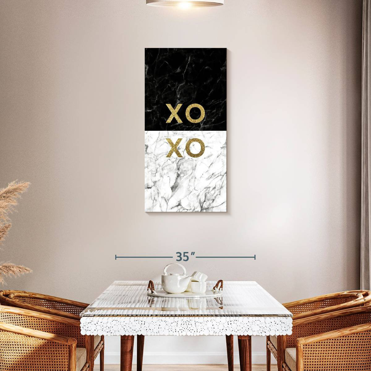 Trinx Gold XOXO Typography Wall Sign | Wayfair