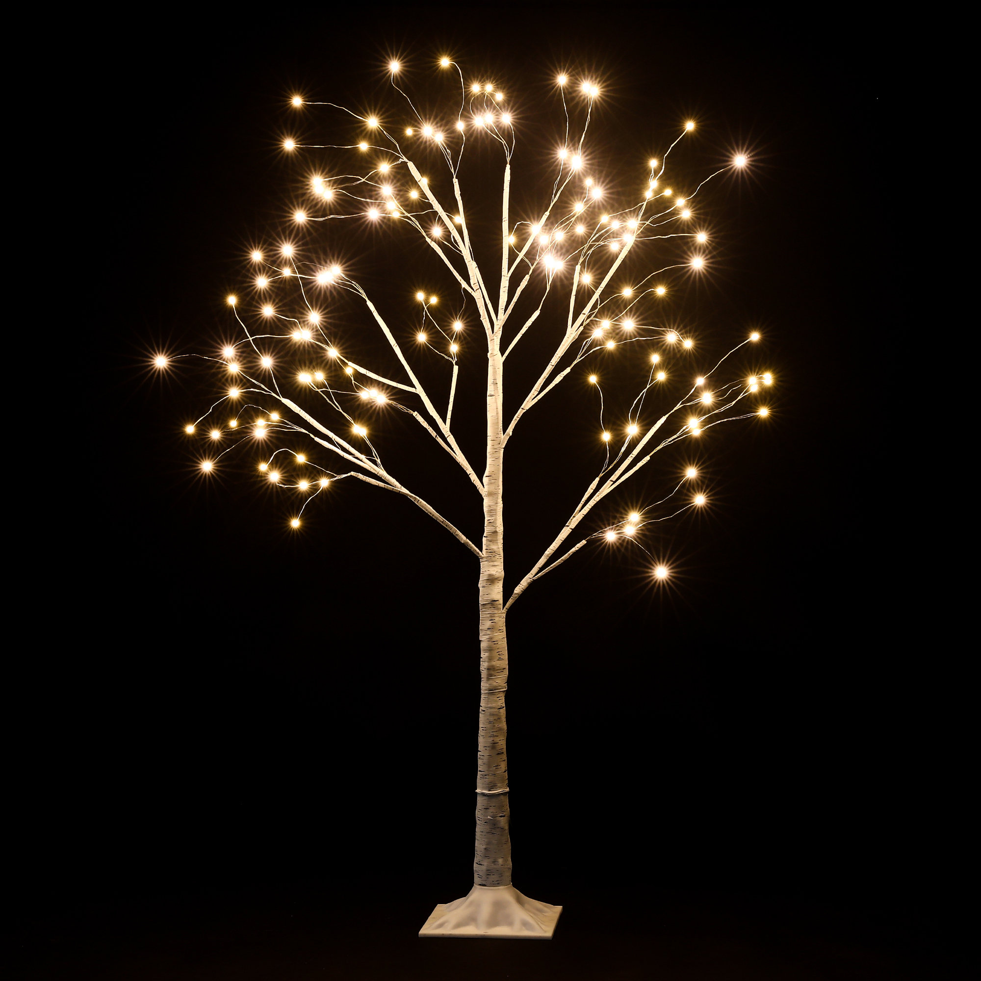 The Holiday Aisle® Snowy Lighted 47.24" Artificial Birch Tree & Reviews ...