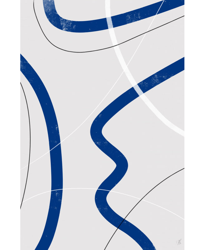 Metro Lane Royal blue lines | Wayfair.co.uk