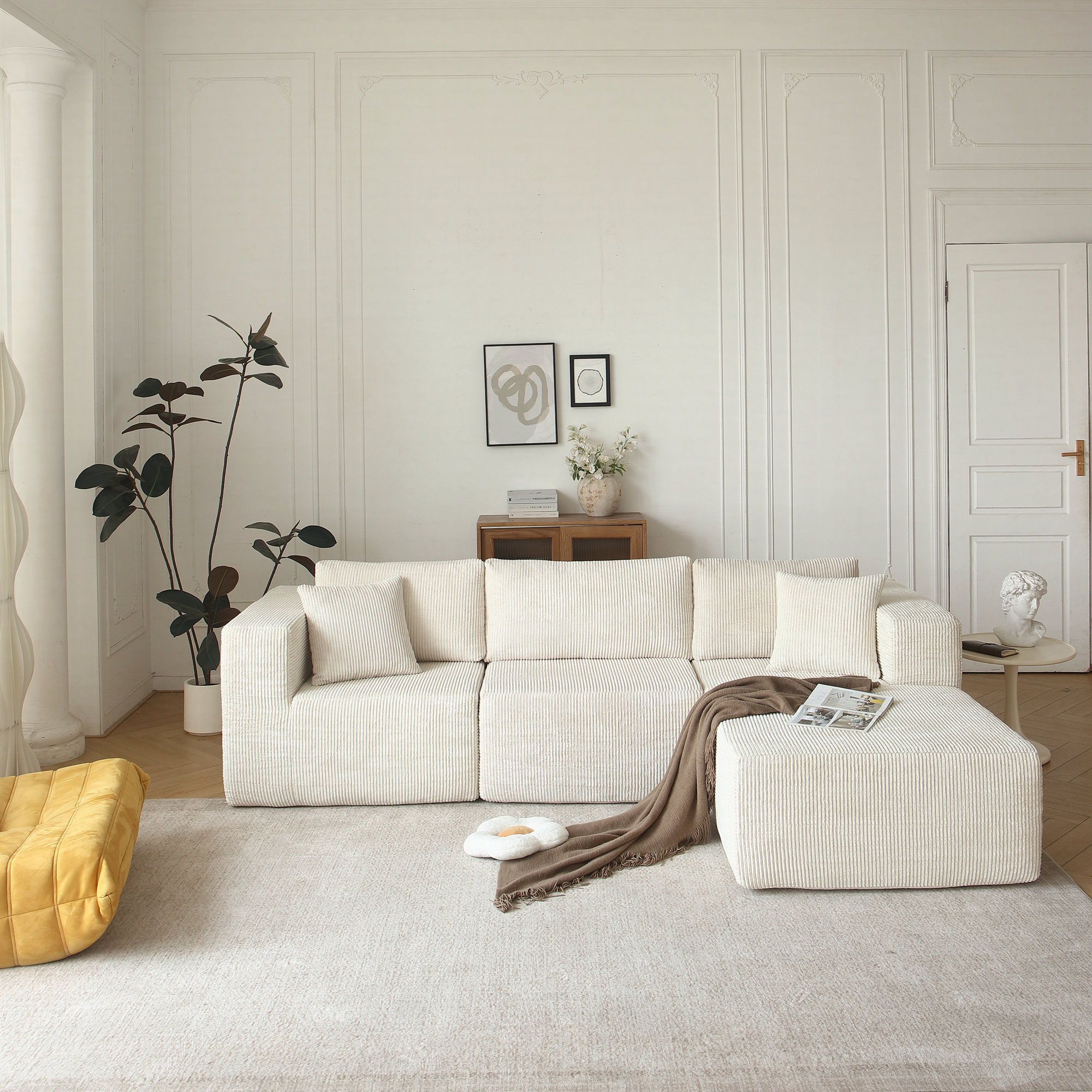 Ivy Bronx Sectional Sofa And Module, Mid-Century Modern L Shaped ...