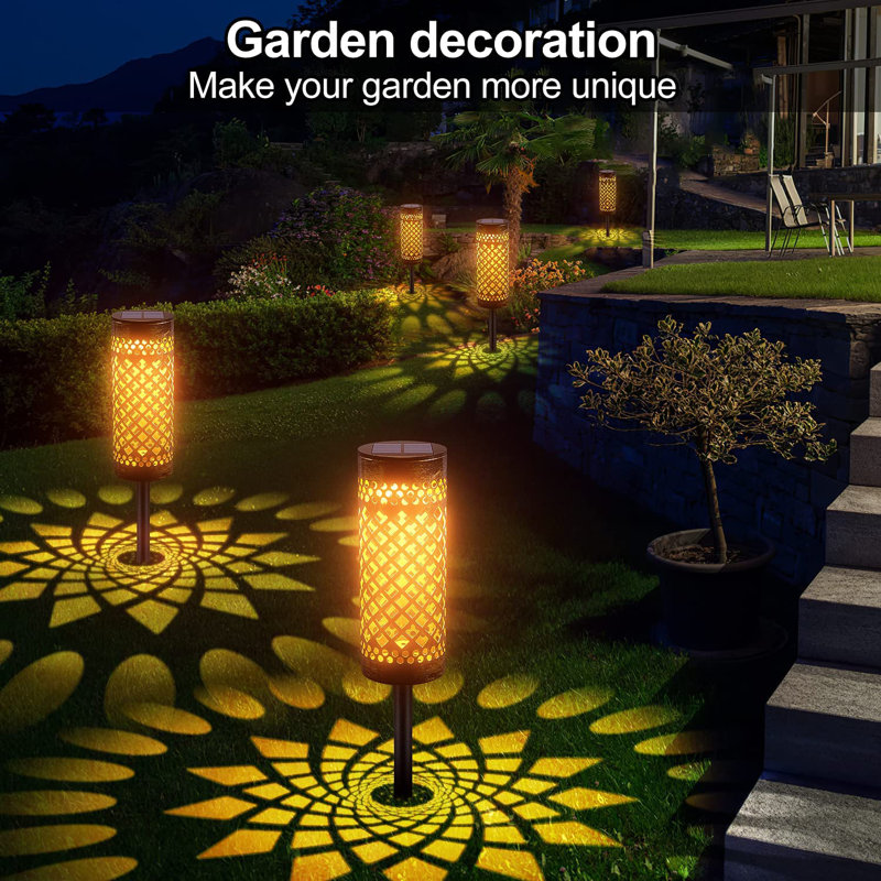 LETMY Brass Low Voltage Solar Powered Integrated LED Pathway Light Pack ...