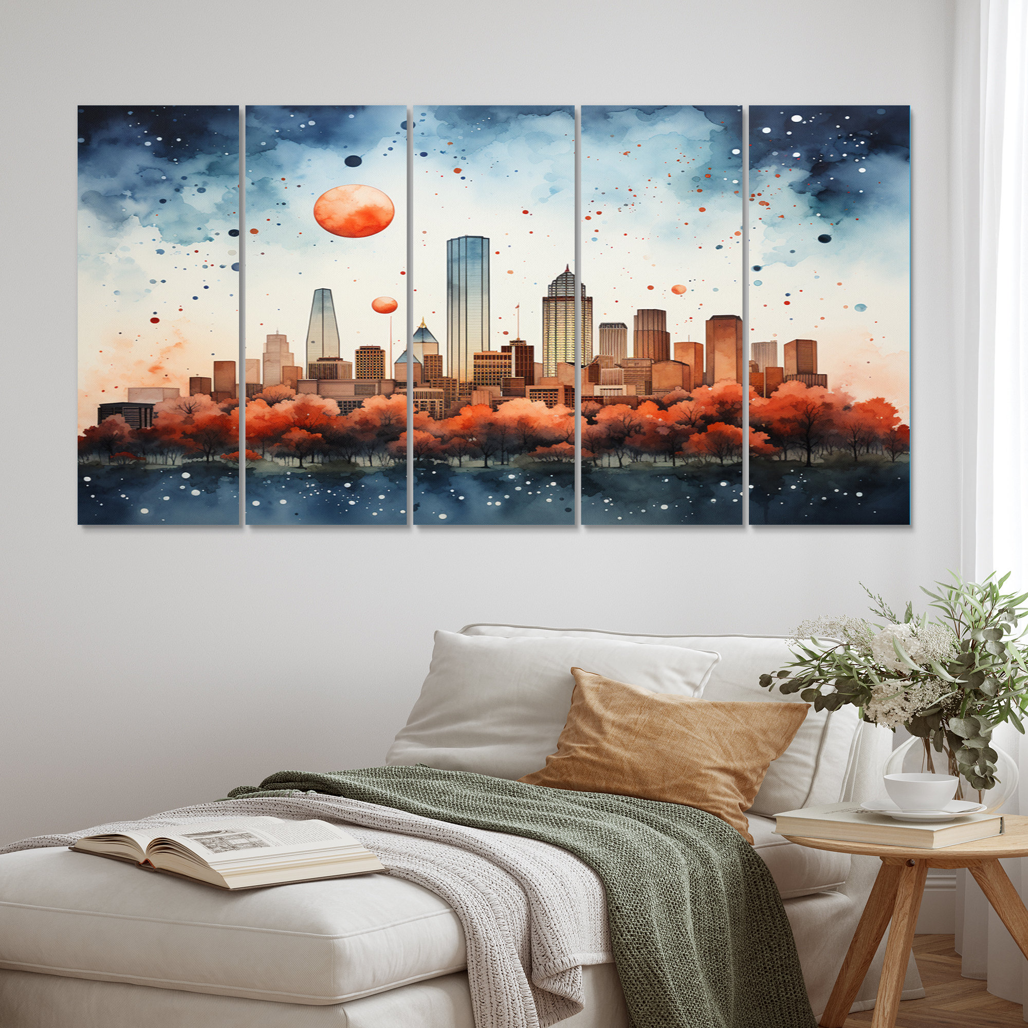 Latitude Run® Cityscape Symphony - Cityscapes Wall Art Living Room - 5 ...