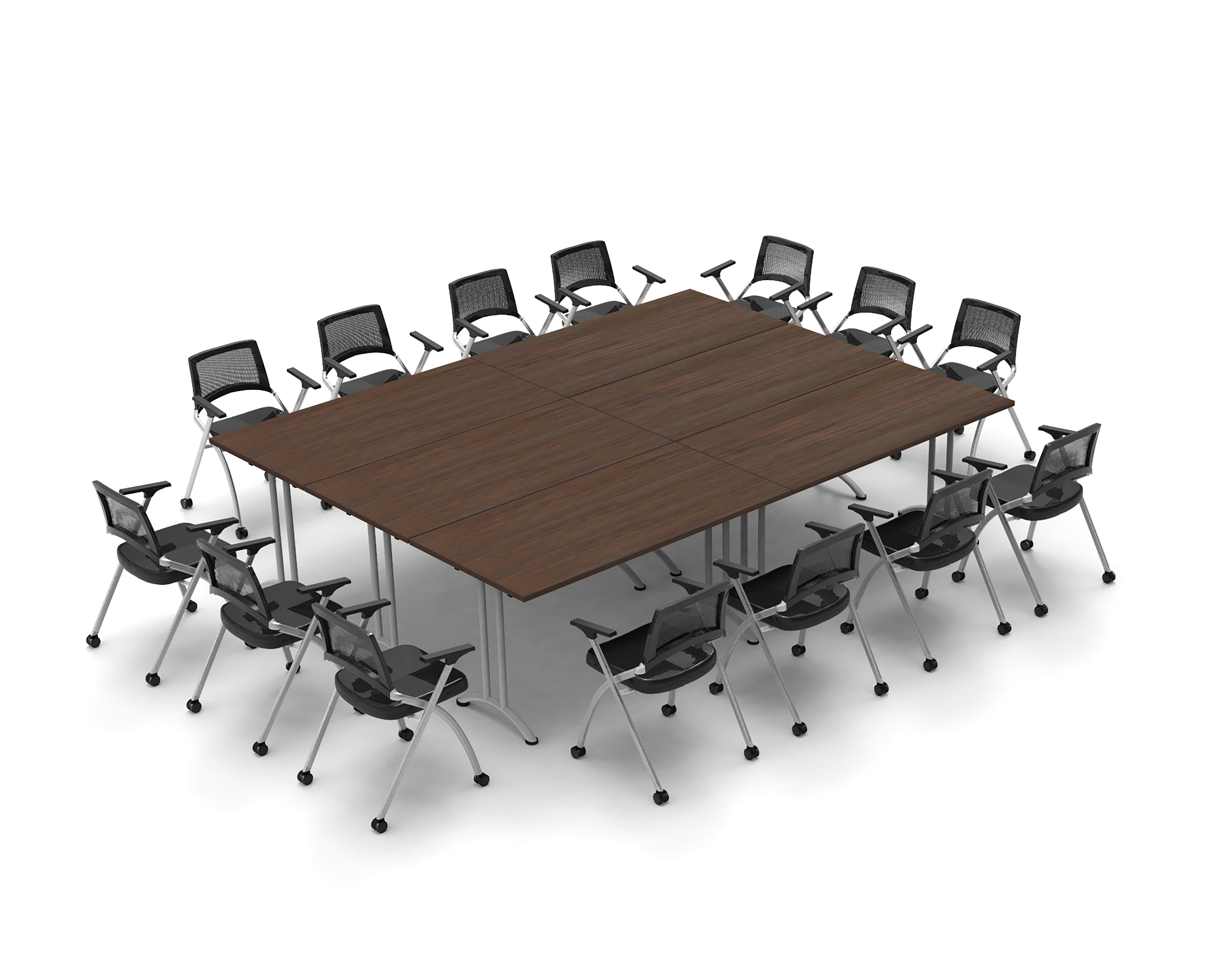 TeamWORK Tables 14 Person Conference Meeting Tables with 14 Chairs ...