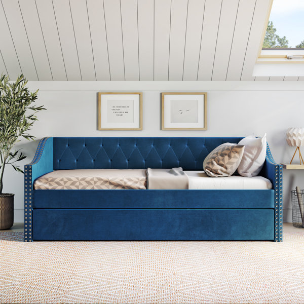 Boyd Sleep Manchester Upholstered Daybed with Pull Out Trundle, Twin ...