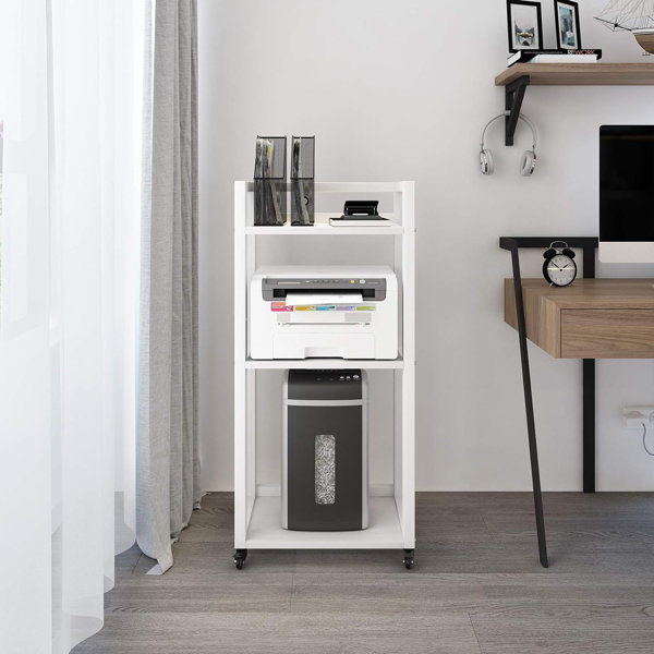 Natwind 20.8 x 13.8 x 40 inches 3-Tier Movable Printer Stand with ...