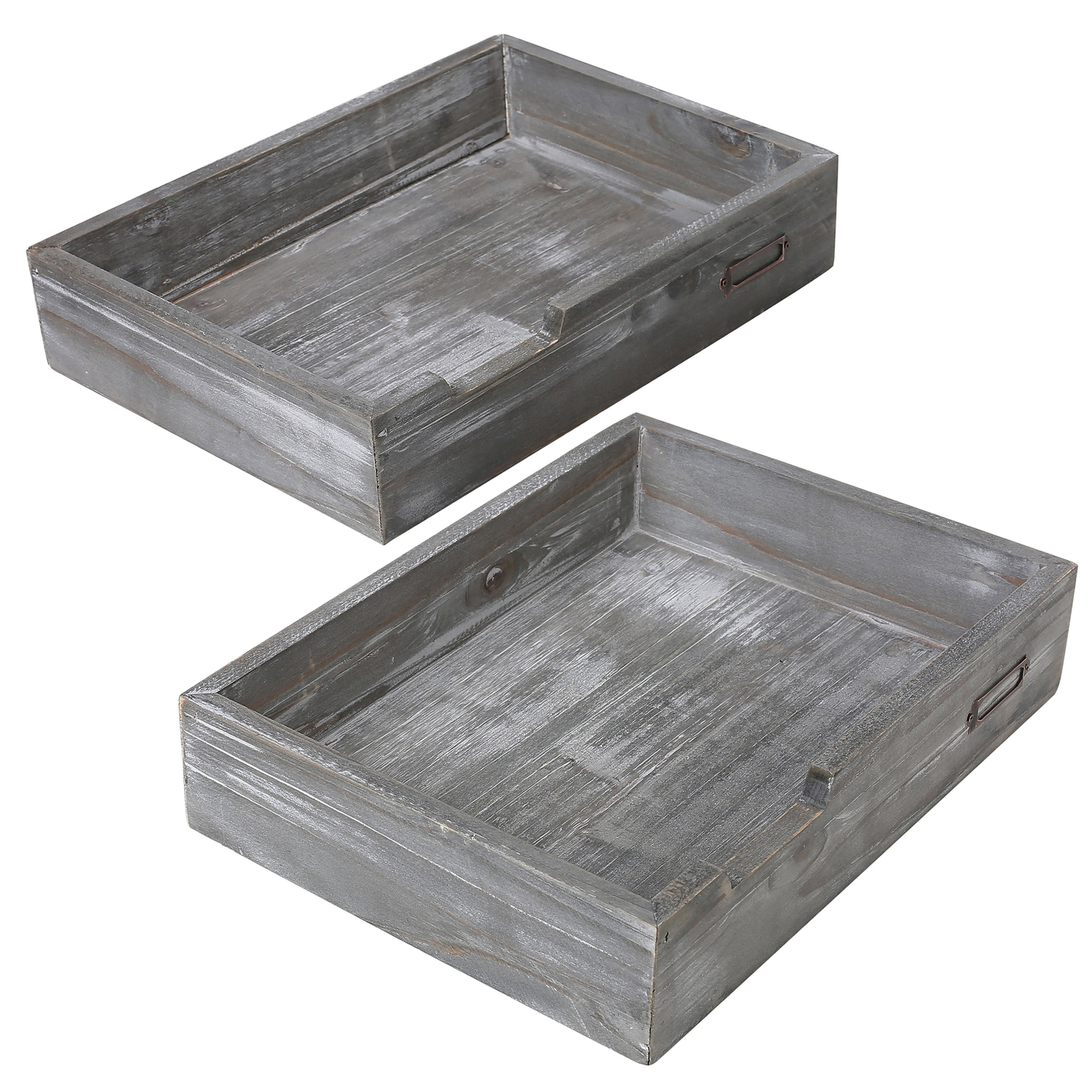 Foundry Select Kennett 2 Piece Stacking Wood Desk Organizer Letter Tray ...