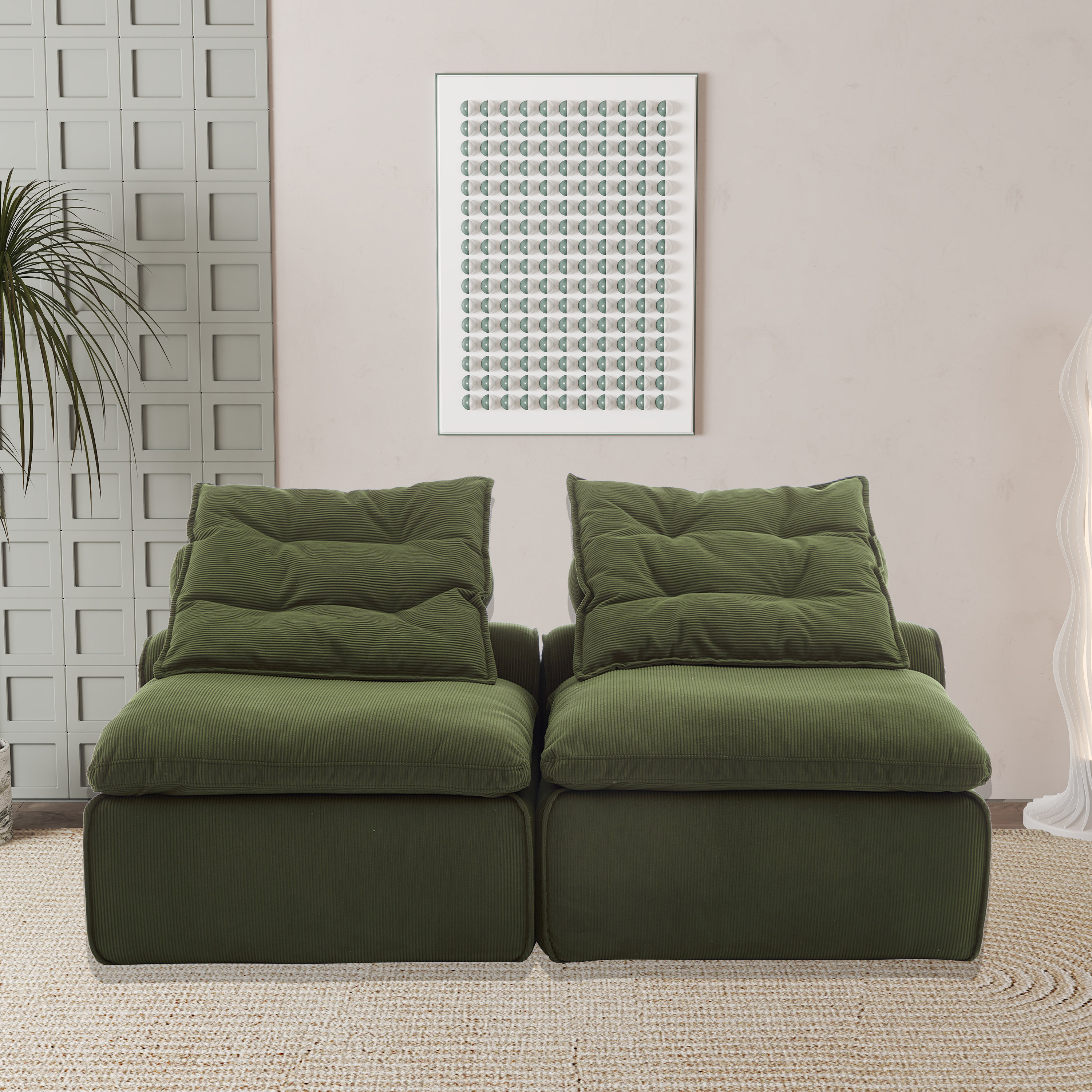 Huizhou Jiade Smart Home Co., Ltd 66” Modular Sofa No Armrests | Wayfair