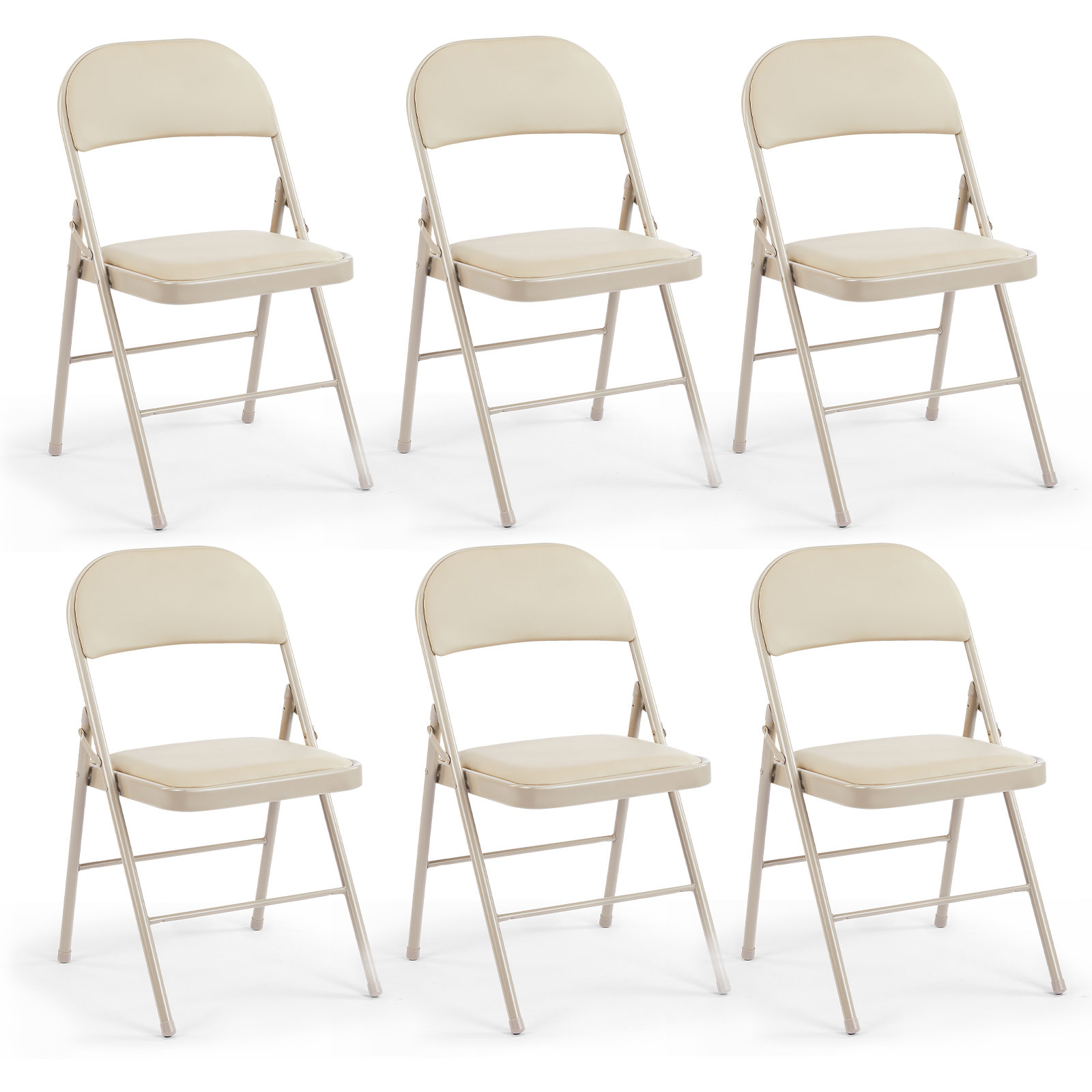 Inbox Zero Marle Upholstered Metal Folding Event Chairs with Padded ...