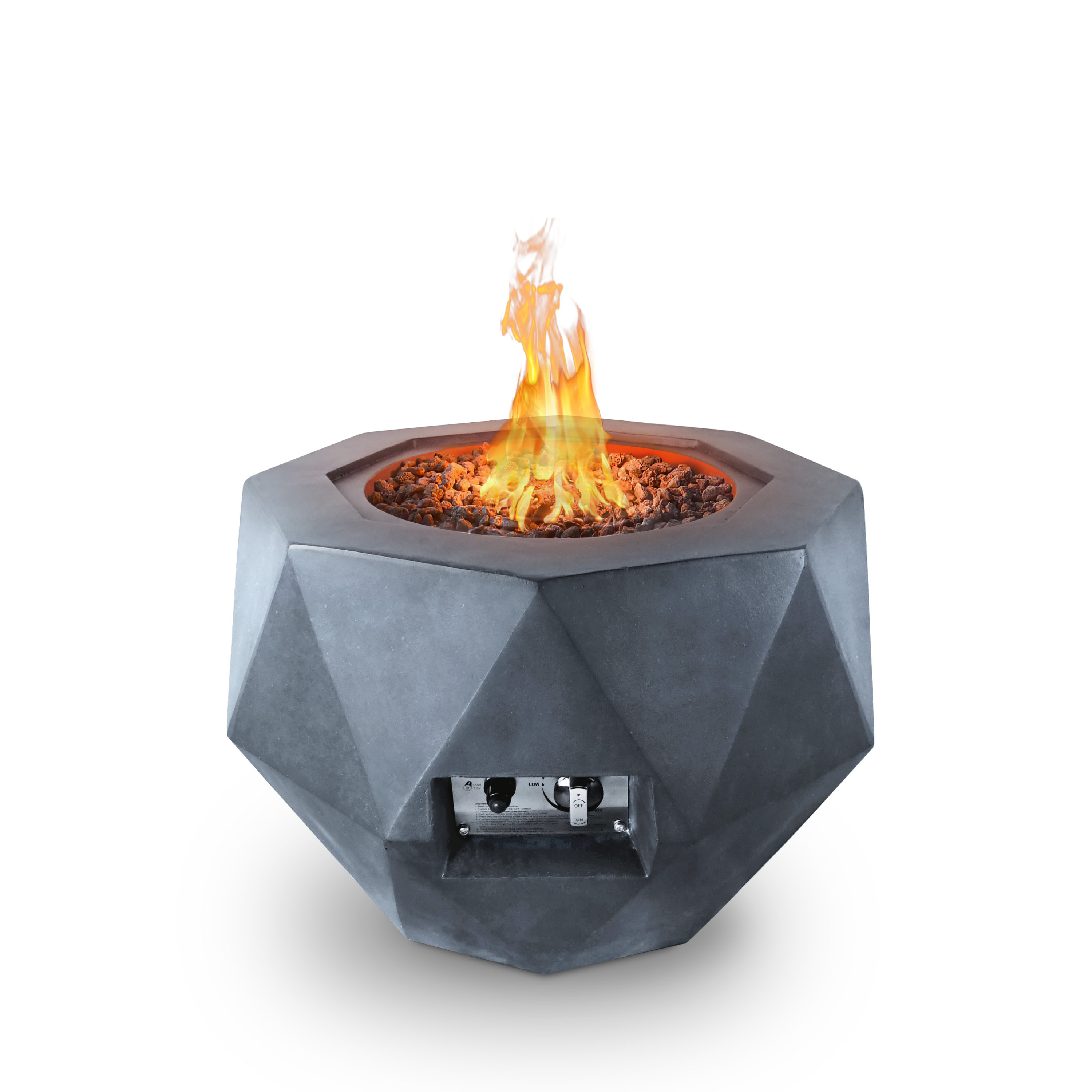 Brayden Studio® Allecia 17.1" H x 25.2" W Concrete Propane Outdoor Fire ...