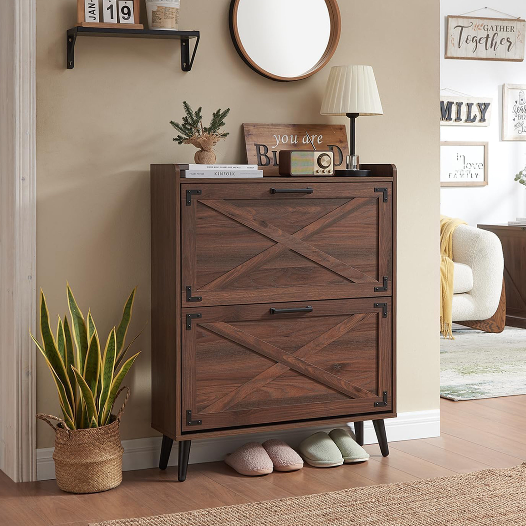 Gracie Oaks 16 Pair Shoe Storage Cabinet - Wayfair Canada