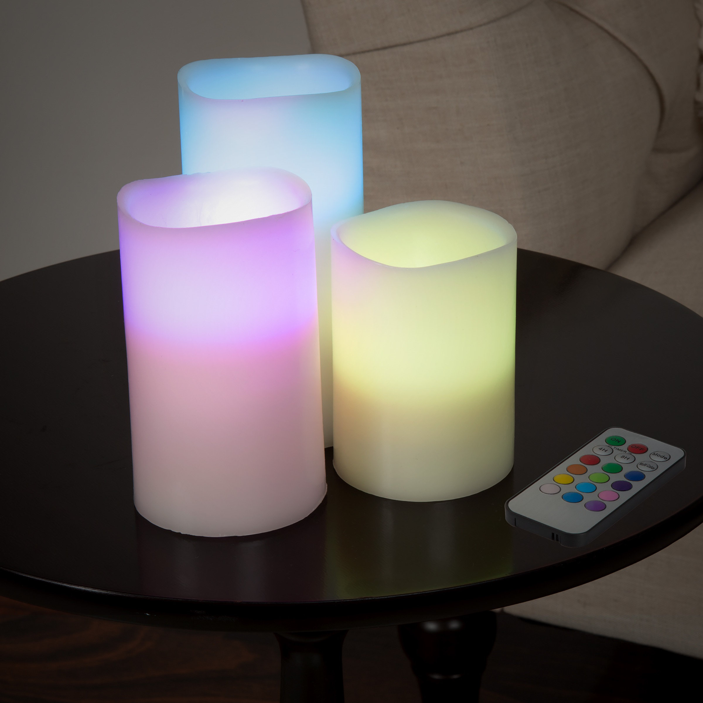 Latitude Run® Vanilla Scented Flameless LED Candles - 3-Piece Color ...