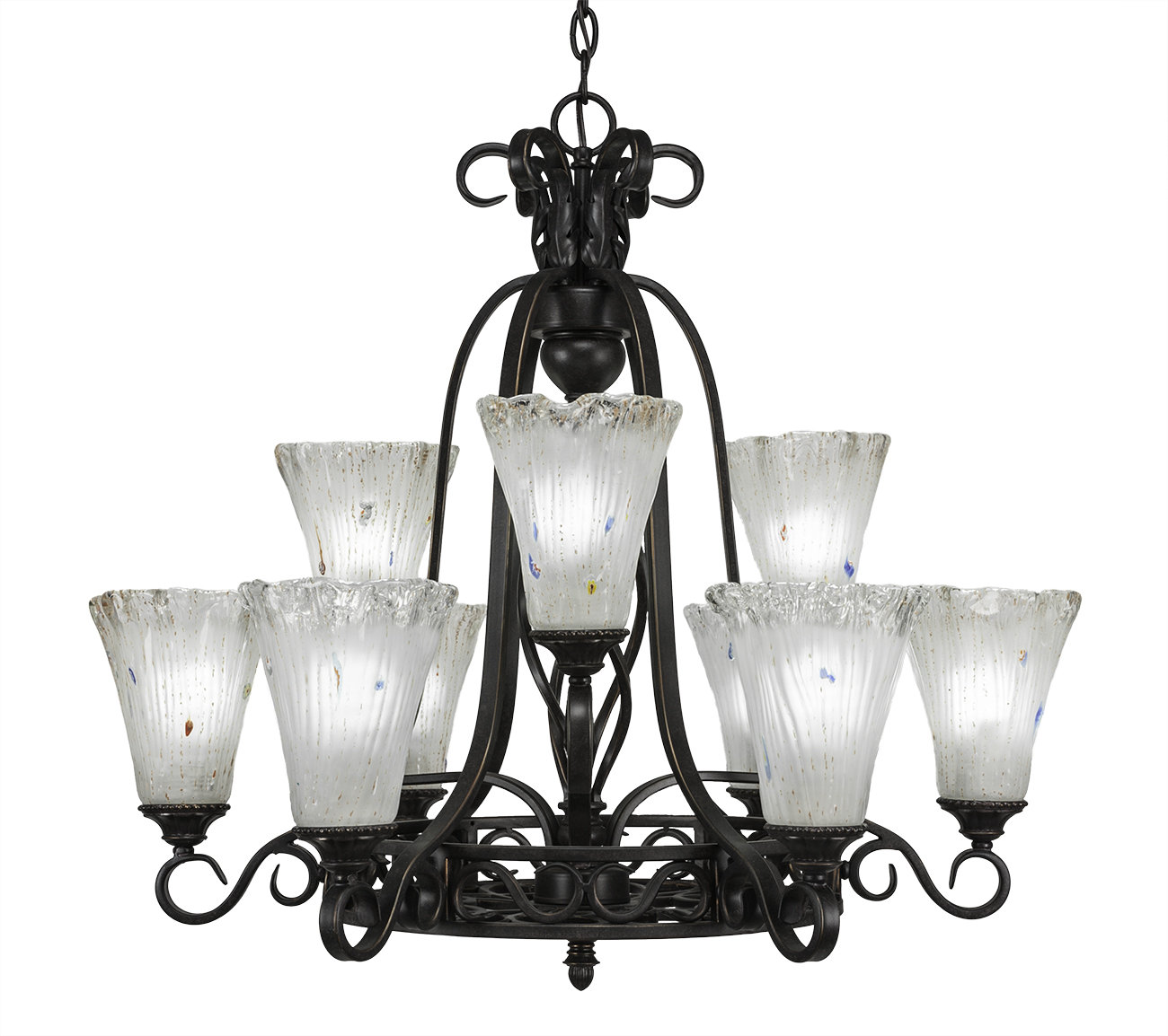 Astoria Grand Pierro Eleganté 9 Light Uplight Chandelier Shown In Dark ...