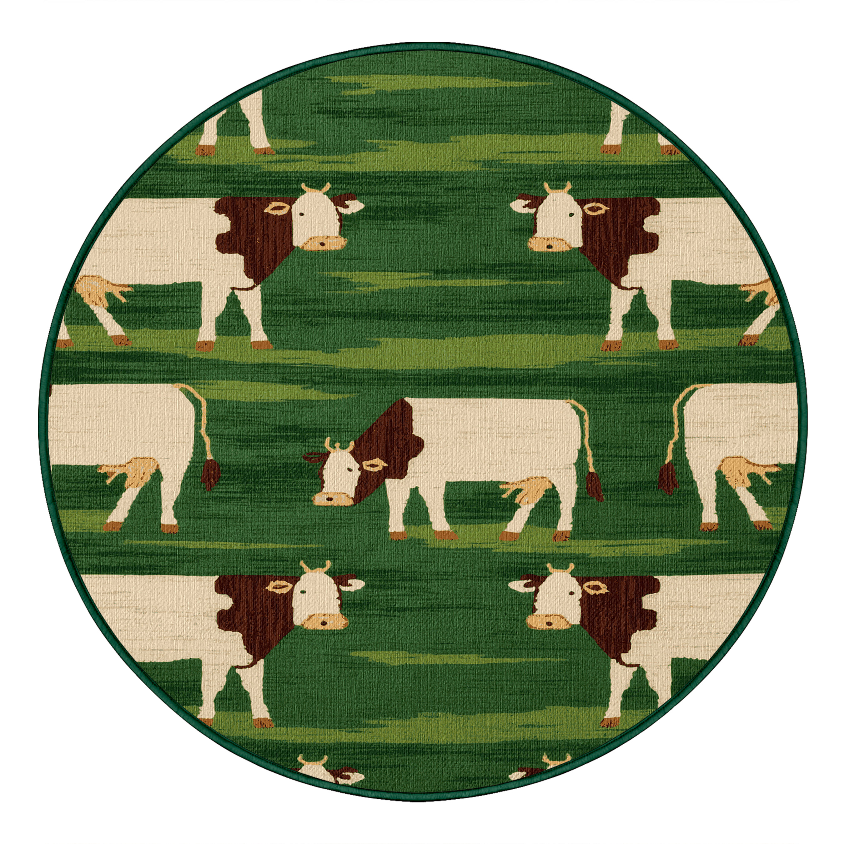 One Allium Way® Washable Grazing Cows Farm Area Rug | Wayfair