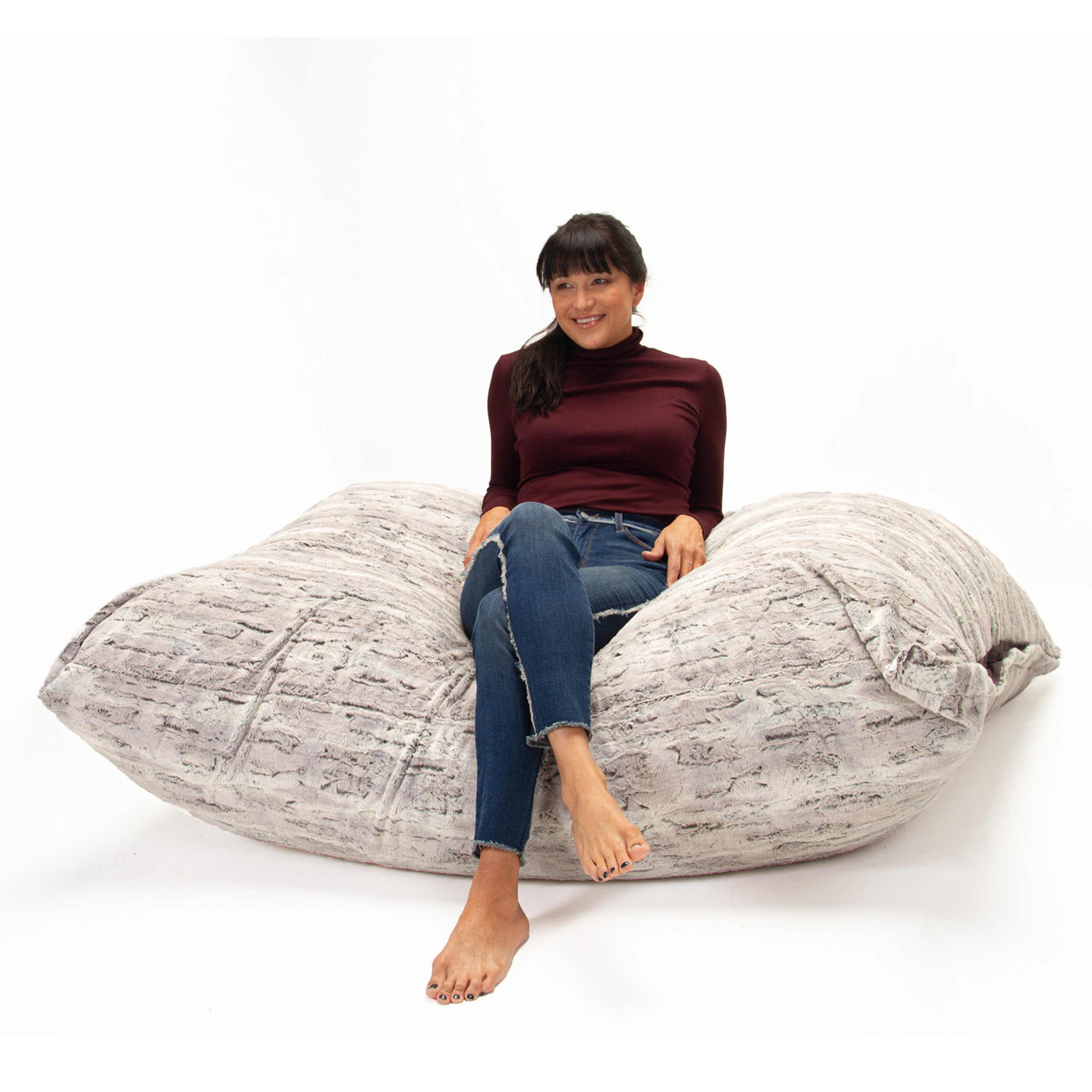Latitude Run® Kheir Pillow Saxx 5.5 Foot - Huge Bean Bag Floor Pillow ...