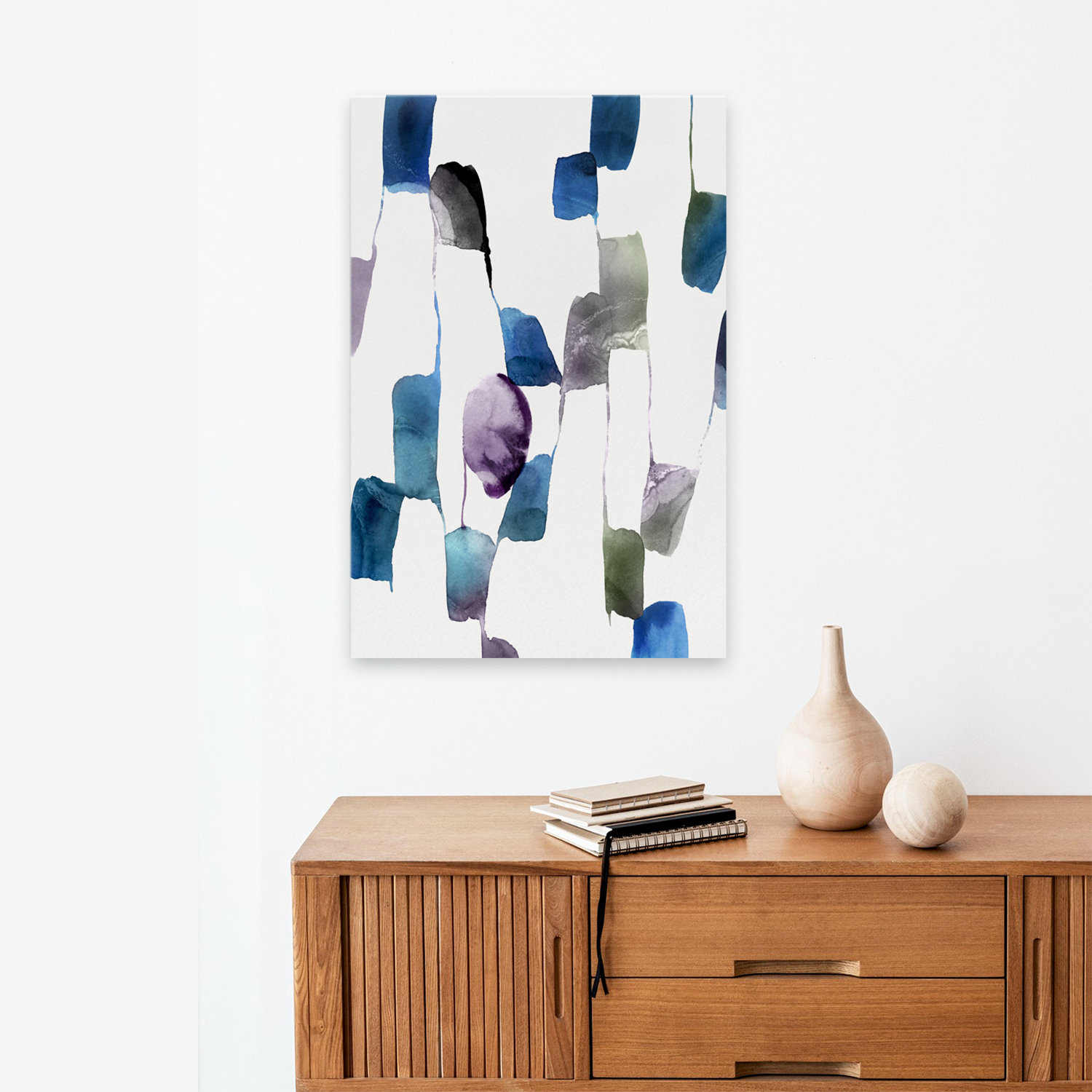 Brayden Studio® Abstract Shapes And Vertical Lines Scattered I Art ...