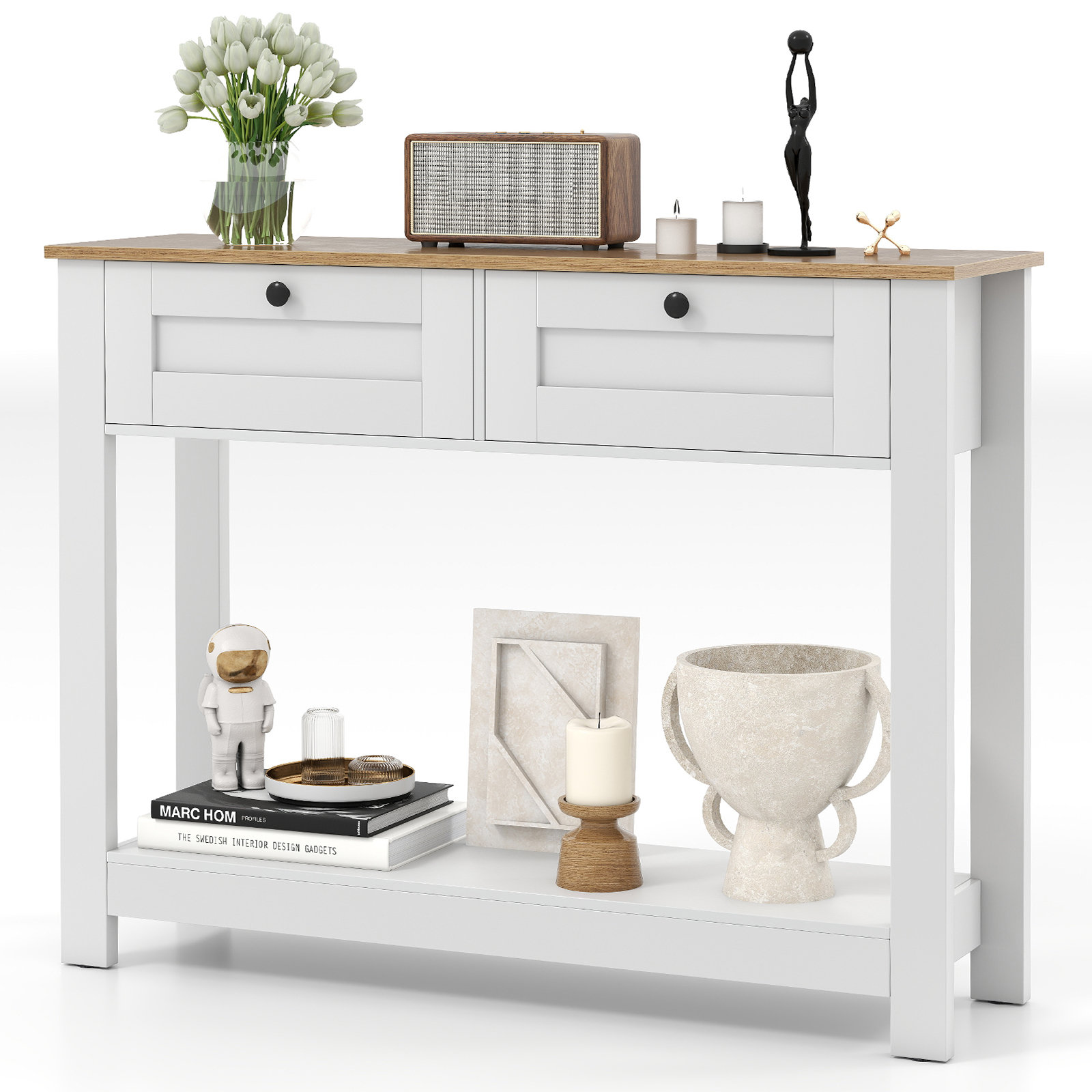 Borough Wharf Console Table 106 CM Long Entryway Table With Storage ...