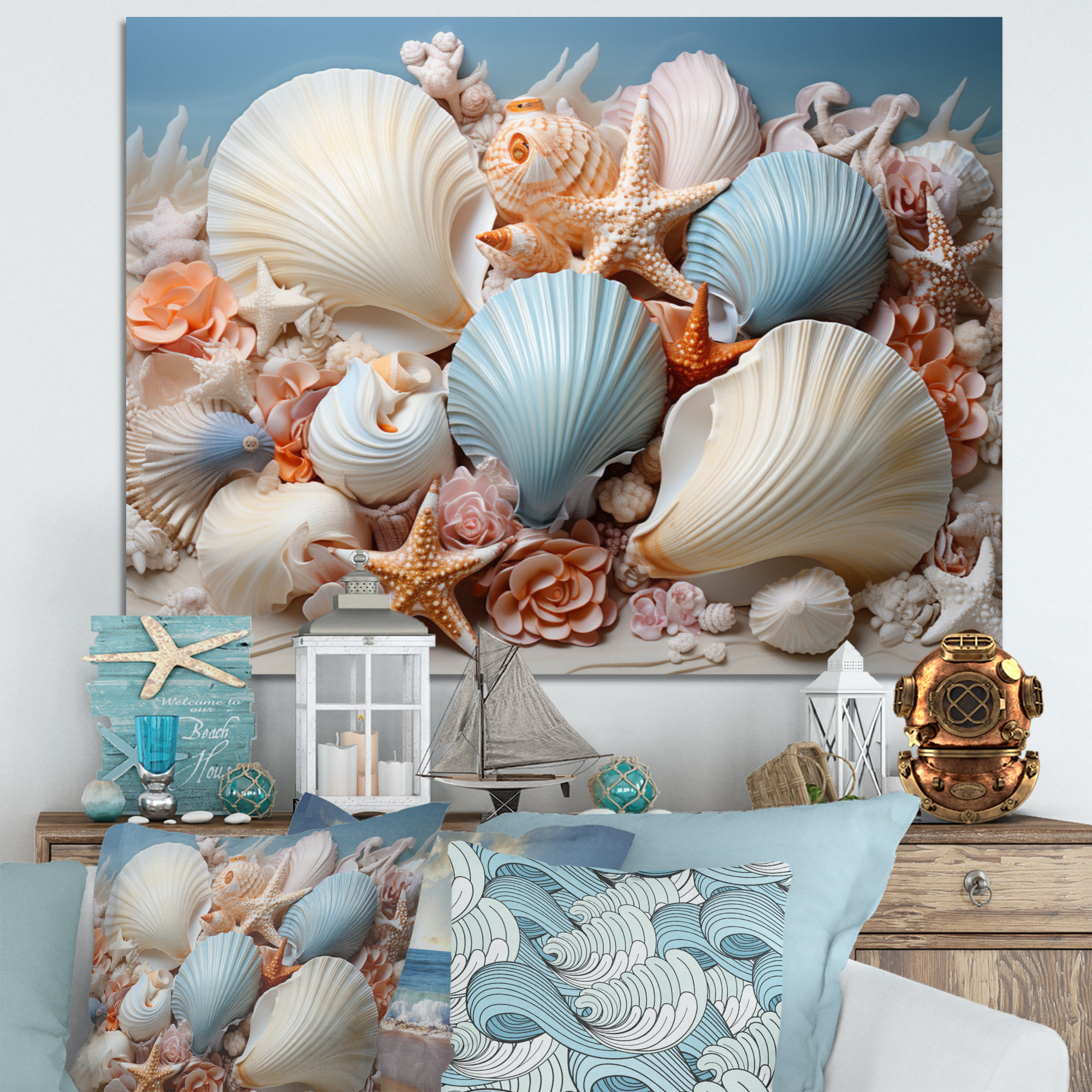 Highland Dunes Beach Photo Seashell Beauty IV On Canvas Print | Wayfair