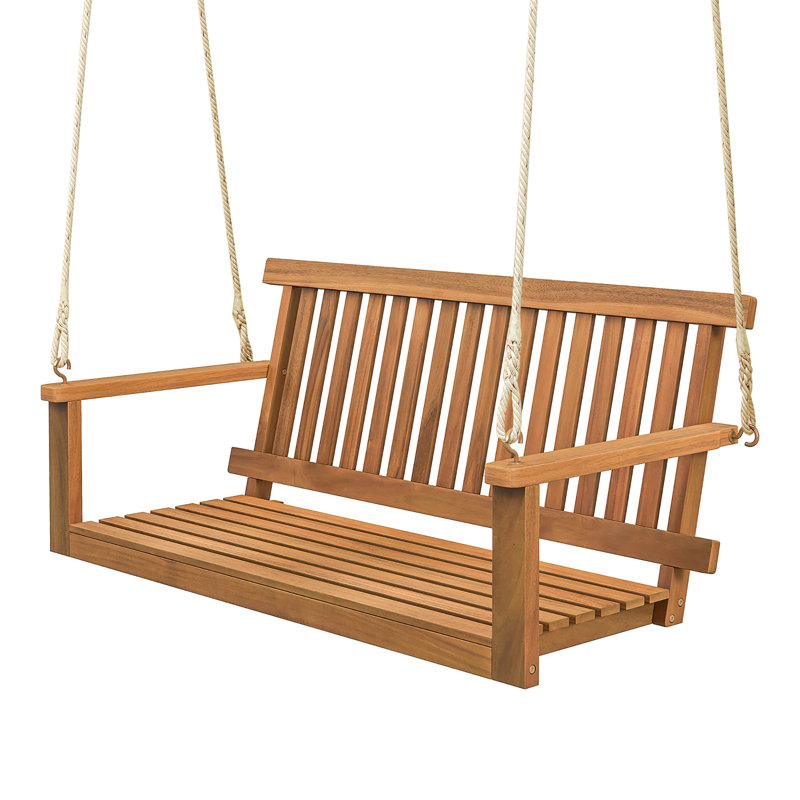 Winston Porter Eldoria 2 Person Solid Wood Porch Swing | Wayfair