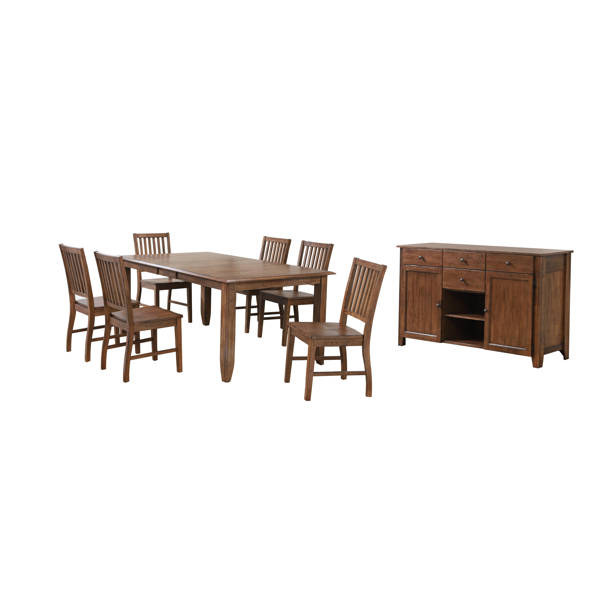 Loon Peak® Huerfano Valley 9 - Piece Solid Wood Top Dining Set ...