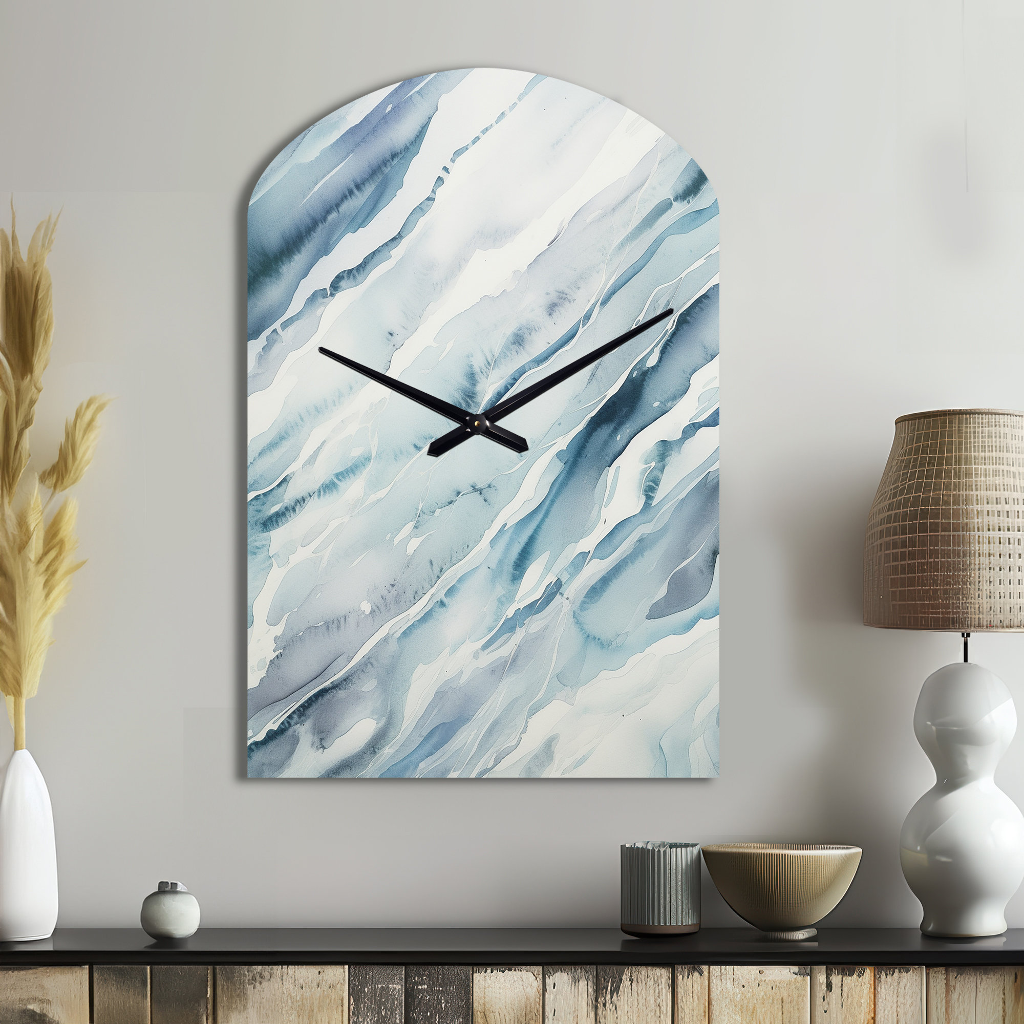 Design Art Blue Whirlwind I - Abstract Shapes Asymmetrical Metal Wall ...