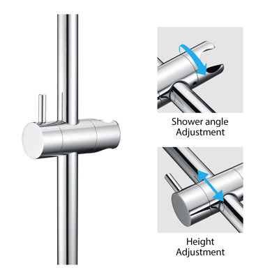 Luxier 30 In. Adjustable Slide Bar For Handheld Showerheads & Reviews ...