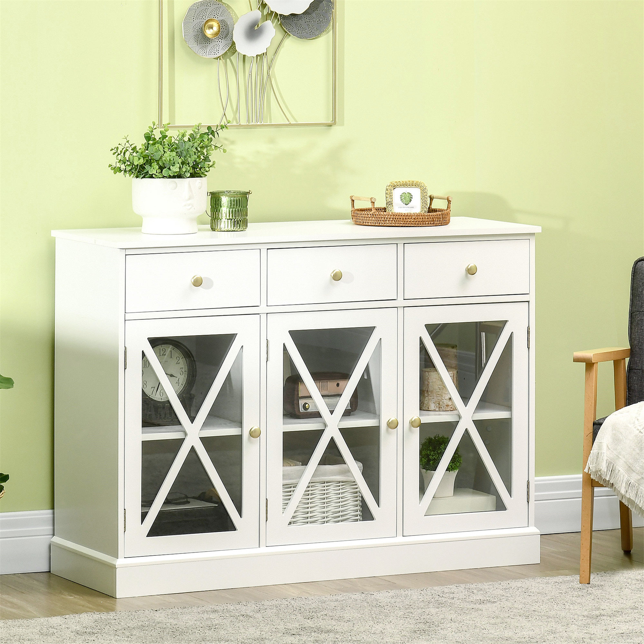Breakwater Bay Versatile Farmhouse Buffet Cabinet with Multiple Storage ...