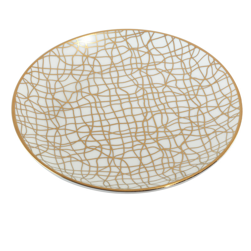 Certified International Mosaic Gold Set of 6 Plated Canape Plates 6in ...