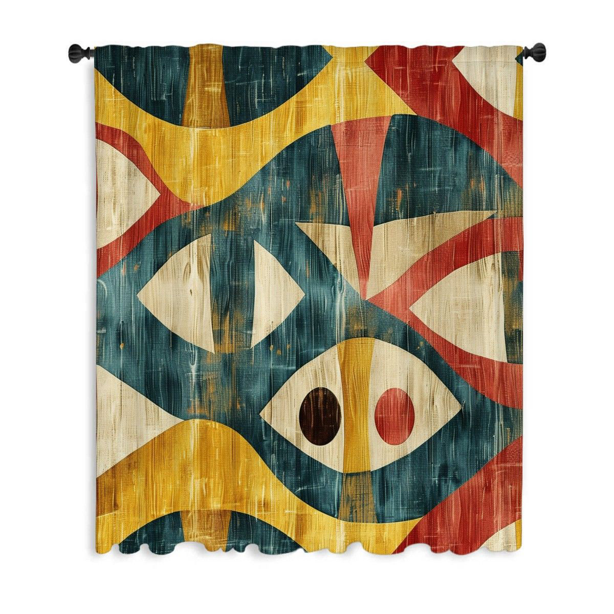 VisionDecor African Window Curtains, Cultural art Blockout & Sheer ...