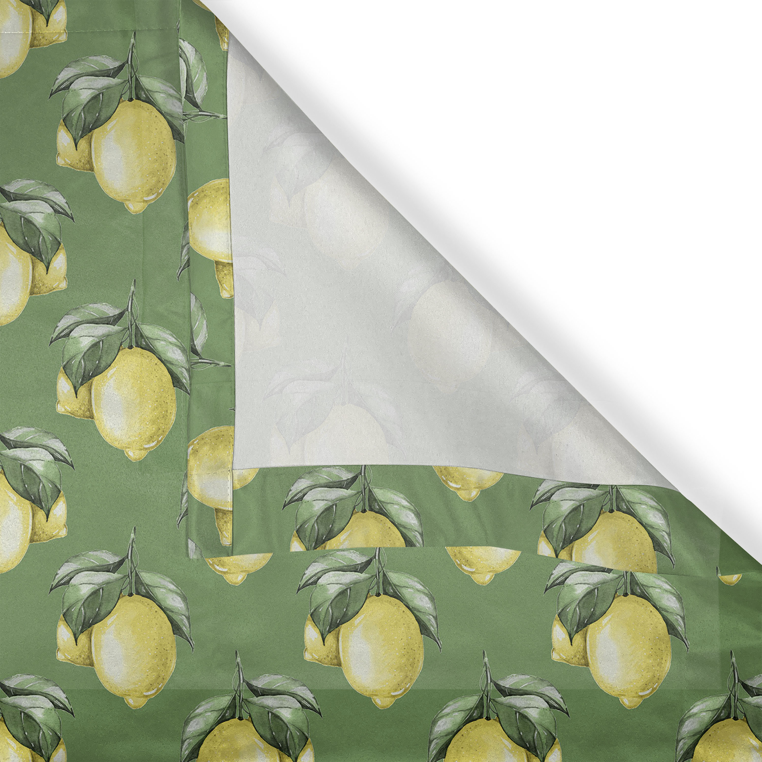 Bay Isle Home™ Lemon Print Grommet Curtain Vintage Citrus Pattern Fern ...