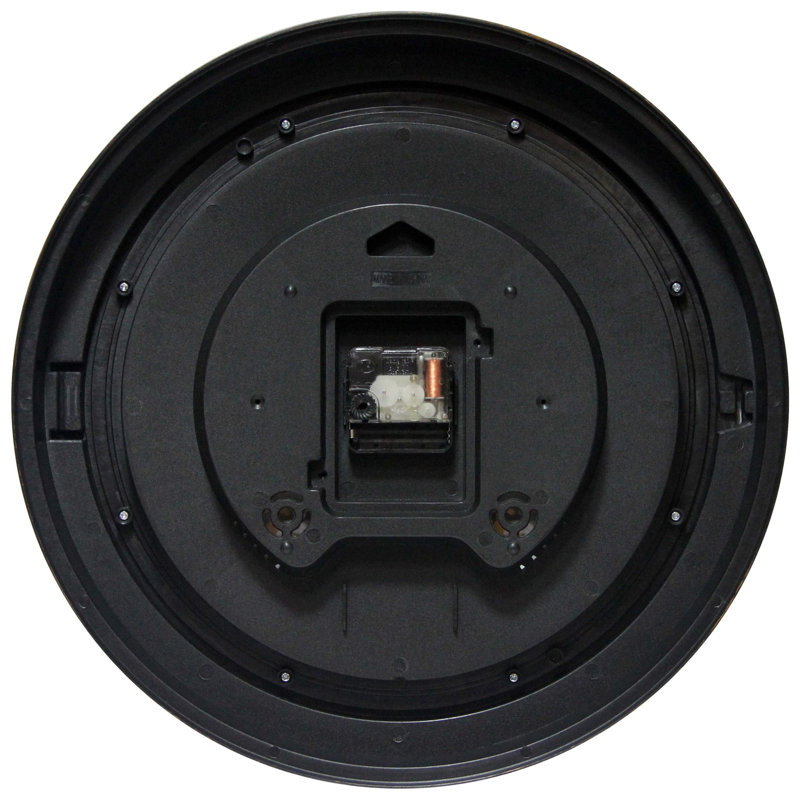 Infinity Instruments Outdoor Round Plastic Wall Clock 16 Inches - Black ...