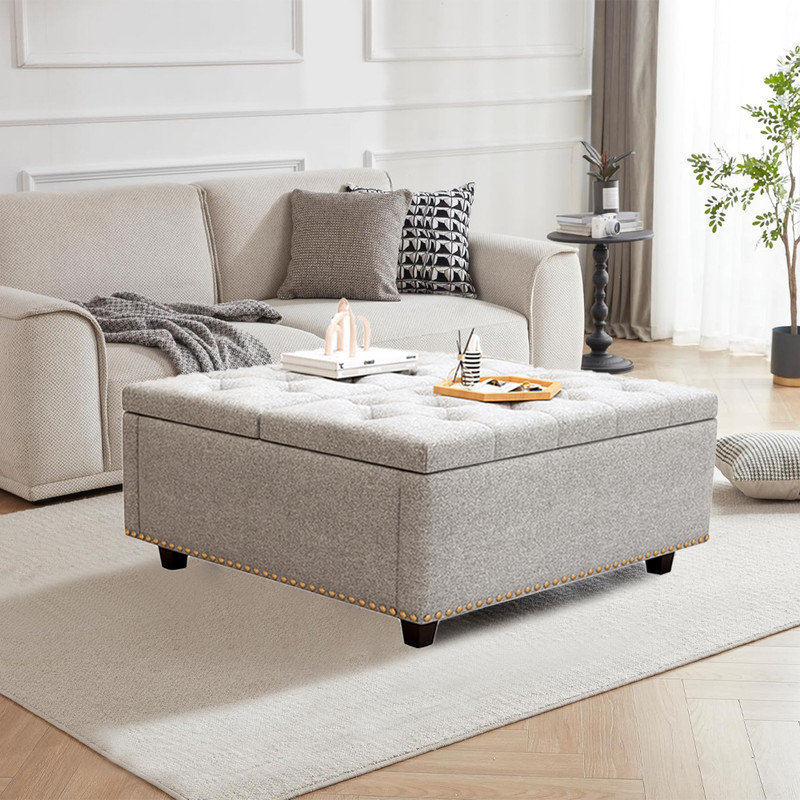 Latitude Run® Versatile Square Wooden Coffee Table with Hinged Lift Top ...