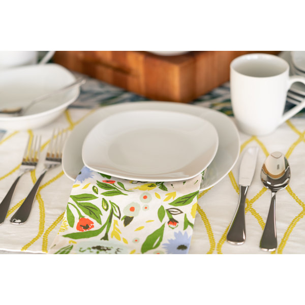 Ten Strawberry Street Simply Square 16 Piece Dinnerware Set, Service ...