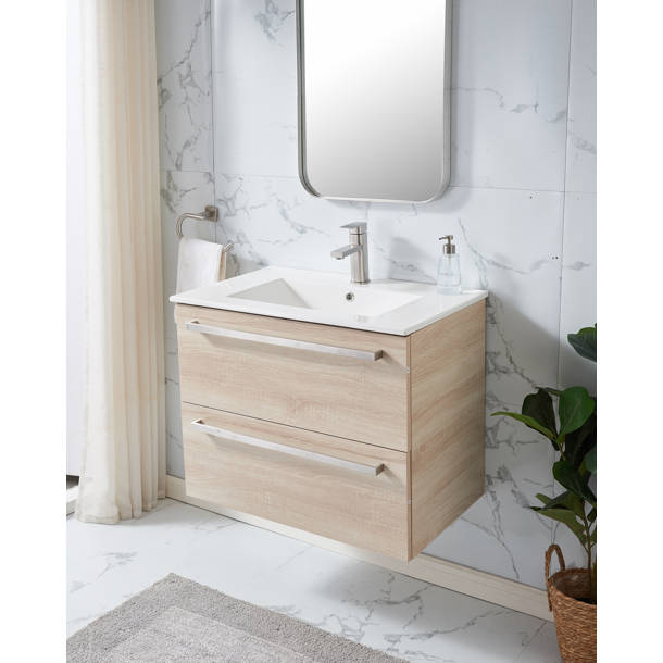 Ebern Designs Ramlah 30'' Rustic Wall Mounted Single Bathroom Vanity ...