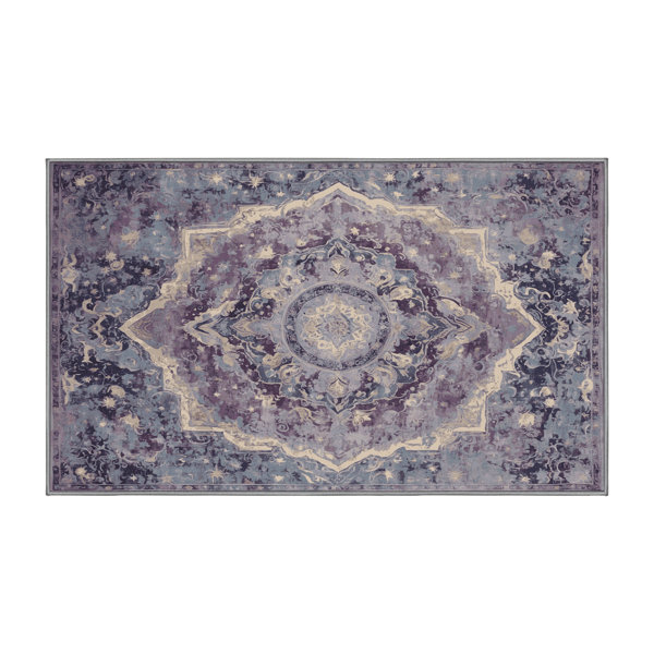 Bungalow Rose Machine Washable Purple Area Rug | Wayfair