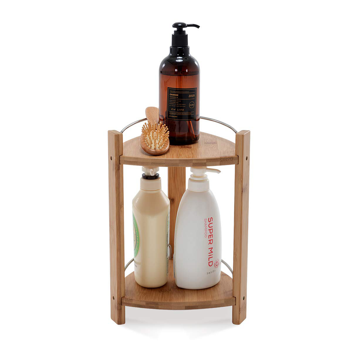 Bay Isle Home™ Bamboo Shower Corner Caddy, Medium - 2 Tier Standing ...