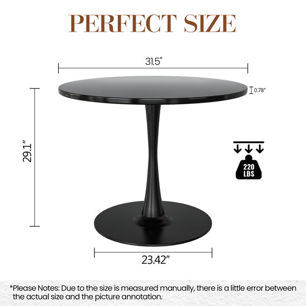 George Oliver Indars Round Metal Base Dining Table & Reviews | Wayfair