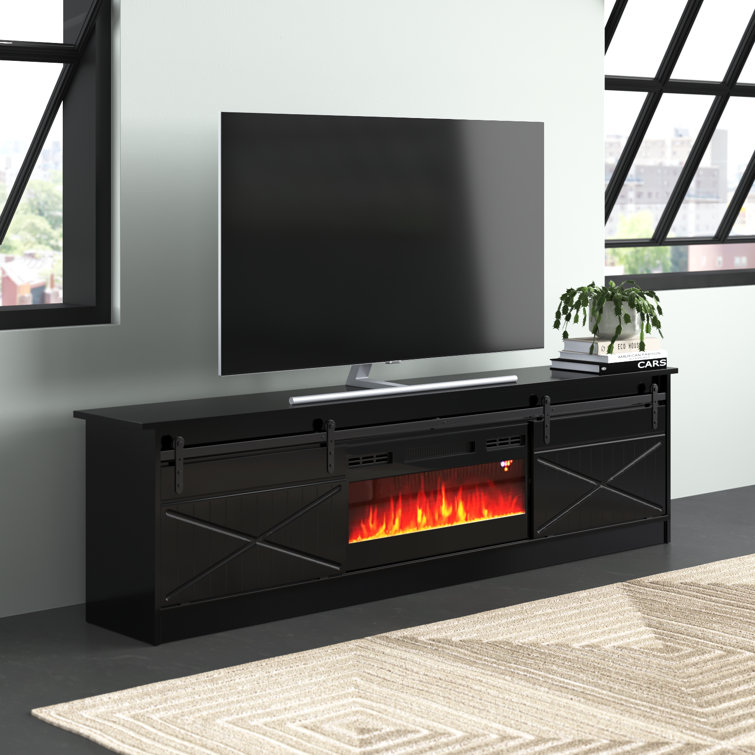Archie TV Stand for TVs up to 88" with Electric Fireplace Included