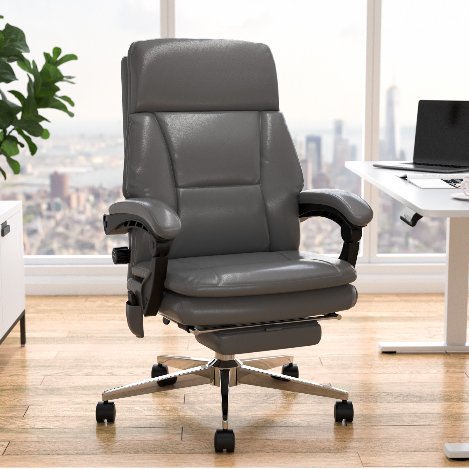 Latitude Run® Office Chair With Massage And Foot Rest, 6-Point ...