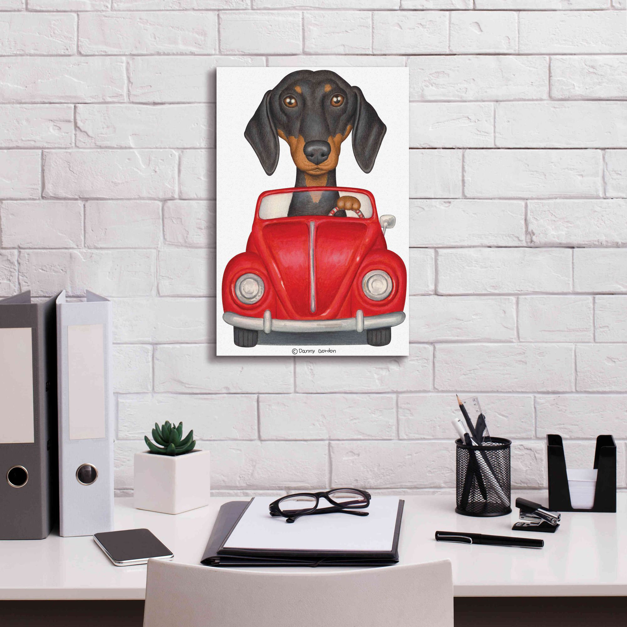 Trinx 'Black Dachshund Red Volkswagon' By Danny Gordon Art - Wayfair Canada