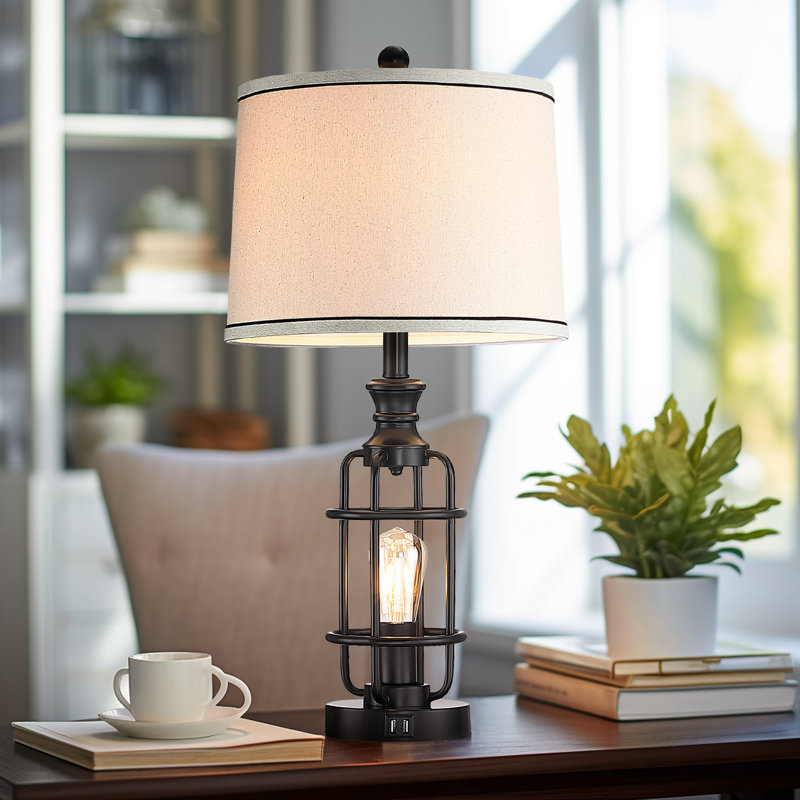 Williston Forge Jahnai Farmhouse Bedside Nightstand Lamp | Wayfair