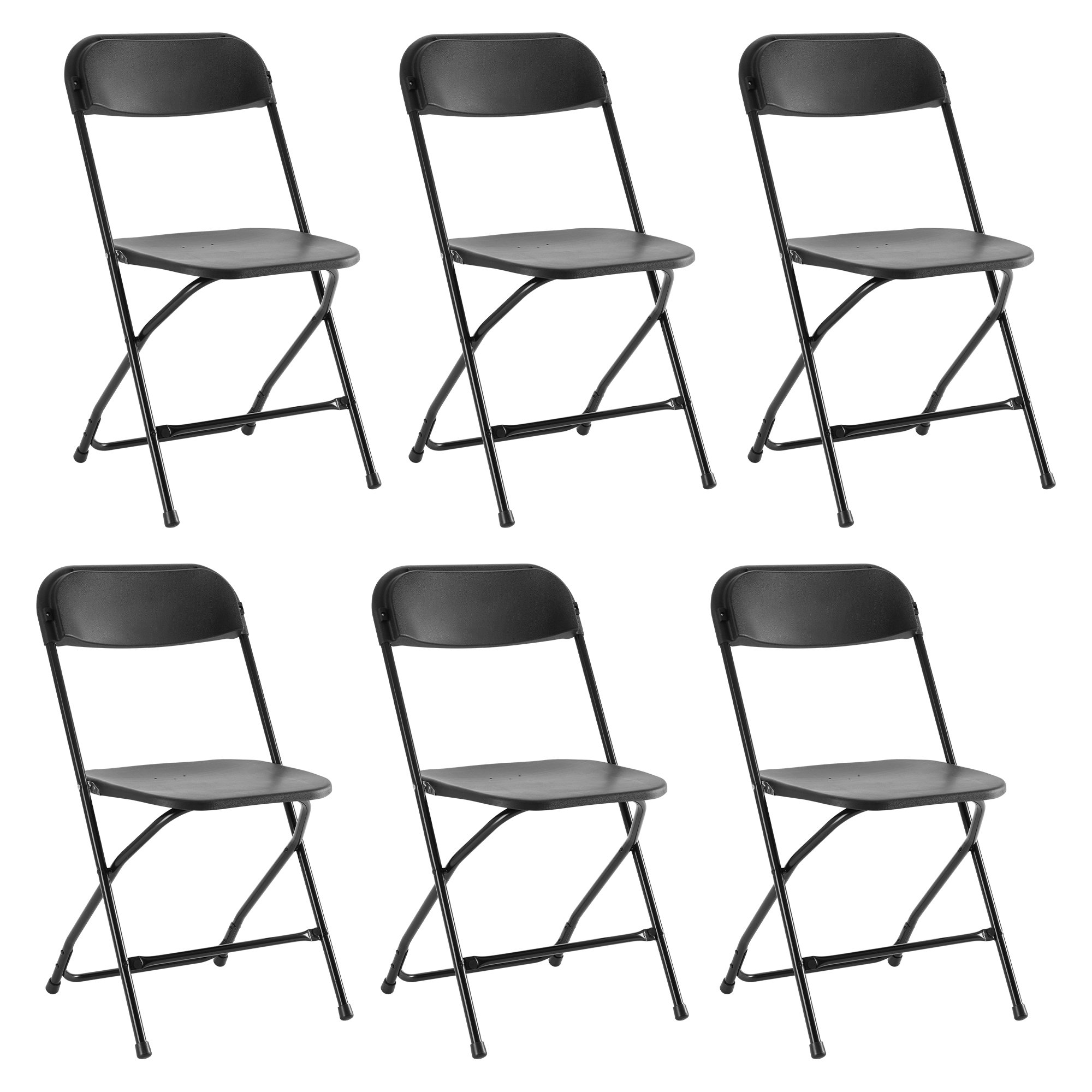 Inbox Zero Plastic/resin Stackable Folding Chair Set (set Of 6) | Wayfair