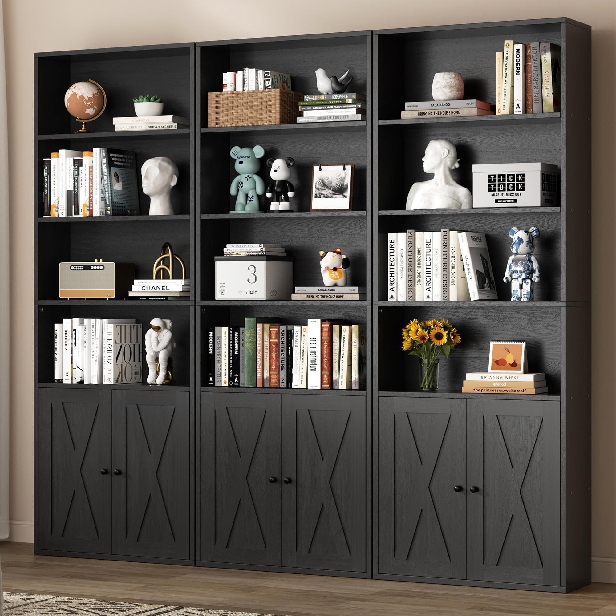 17 Stories 6 Shelf Industrial Floor Standing Bookcases With Doors ,70.6 ...