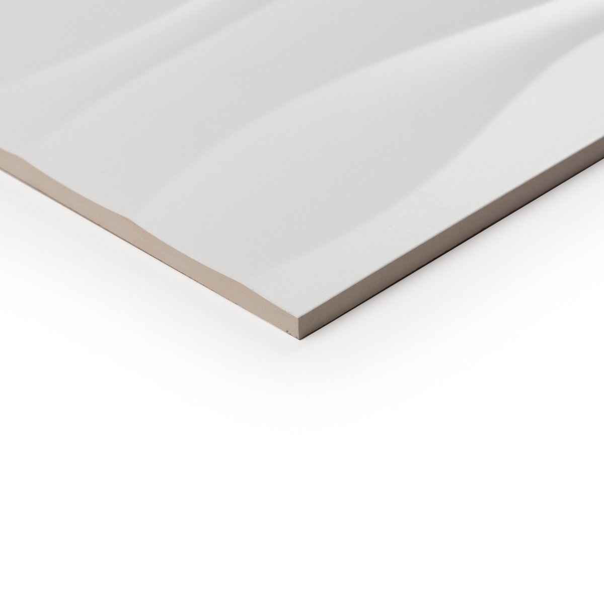 Qube Tiles Silom White Wave 12" x 24" Matte 3D Textured Wall Tile ...