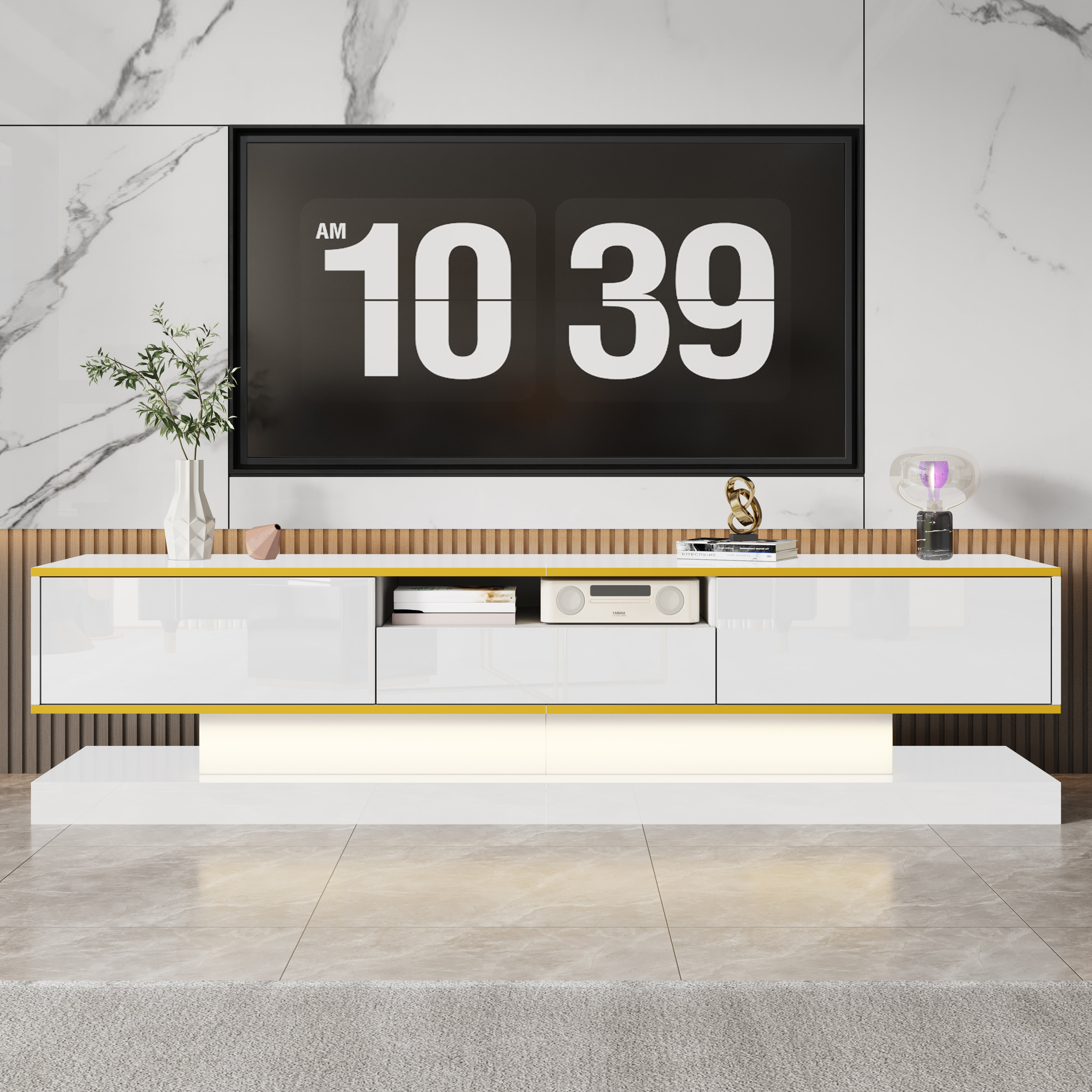 Metro Lane Tv Stand 180 Cm With 3 Drawers And Led Lights | Wayfair.co.uk
