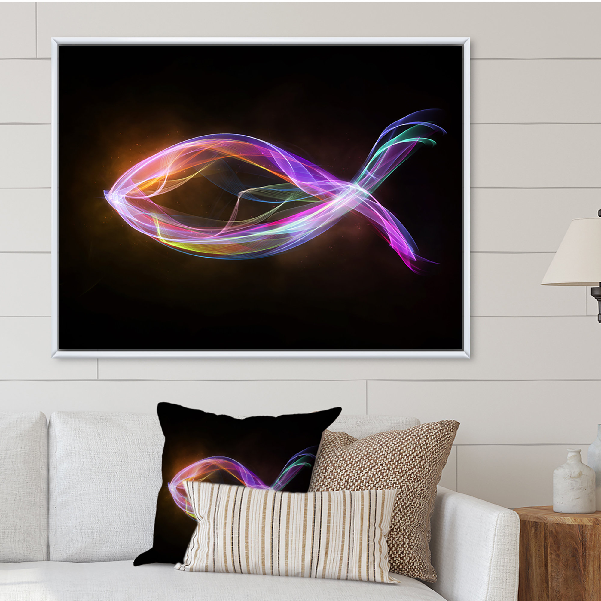 Wrought Studio™ Christian Fish - Traditional Canvas Artwork | Wayfair