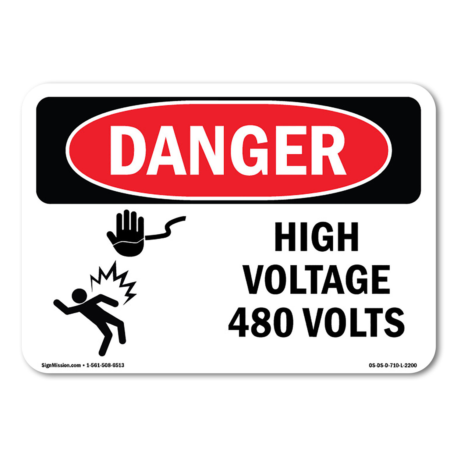 SignMission High Voltage 480 Volts Plastic Sign 10" X 7" | Wayfair