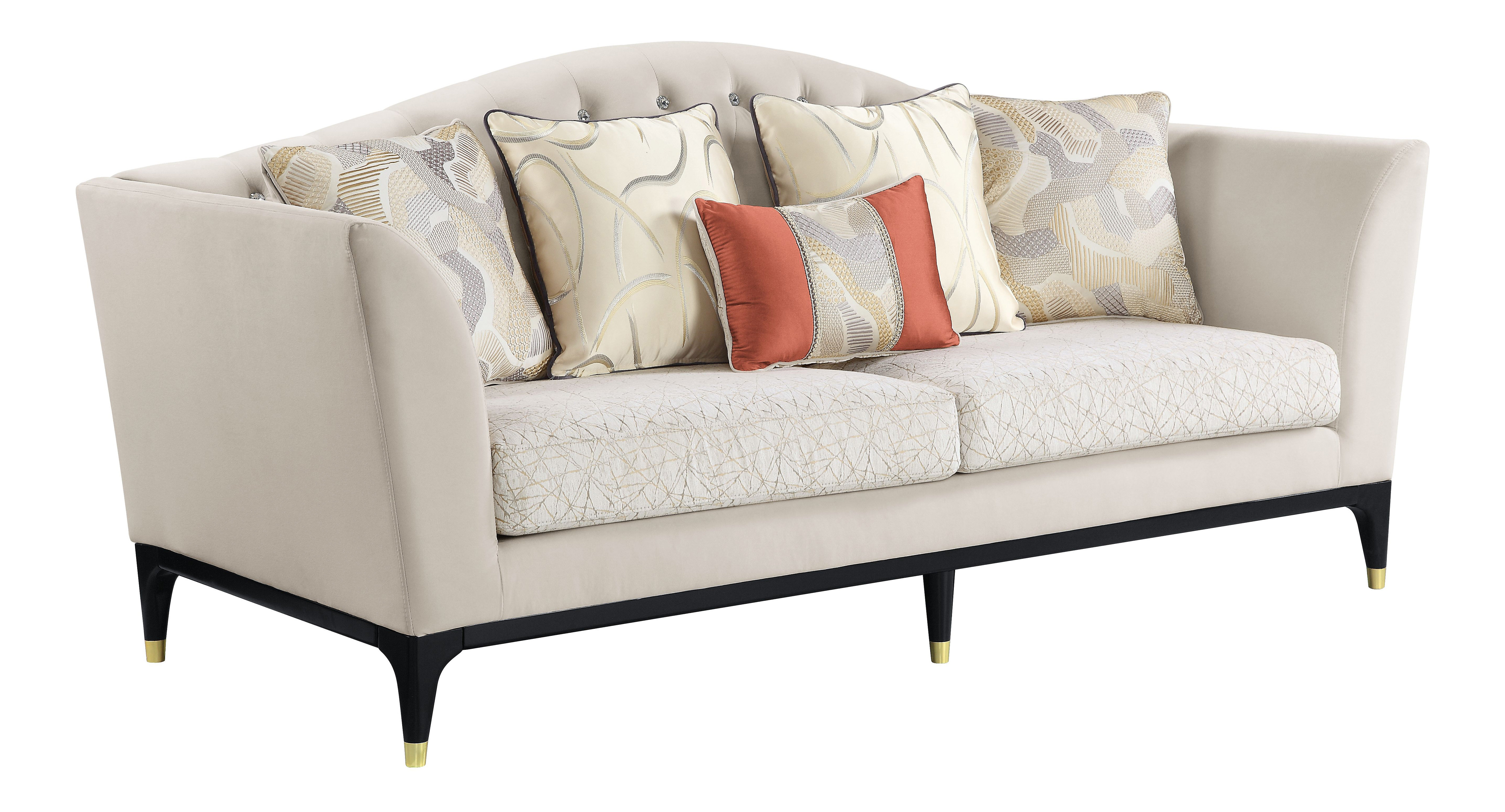 Rosdorf Park Vanturi Transitional 88''L Velvet Flared Arm Sofa with 5 ...