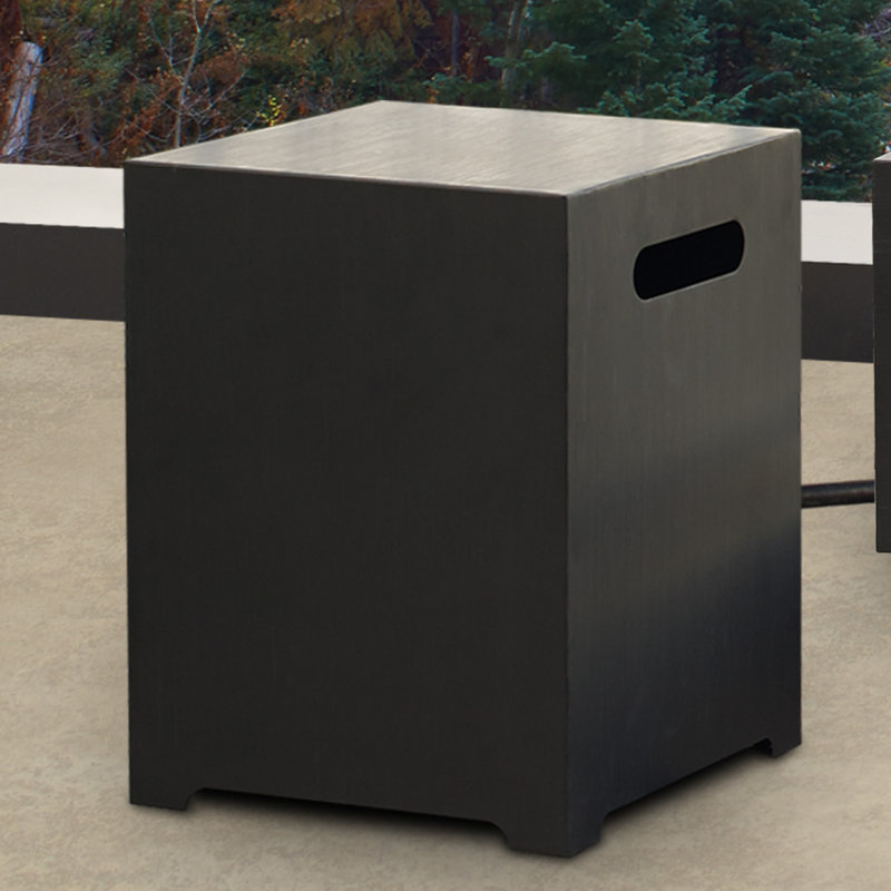 Real Flame 15.1'' Square Steel/Fiber Concrete Propane Tank Cover ...